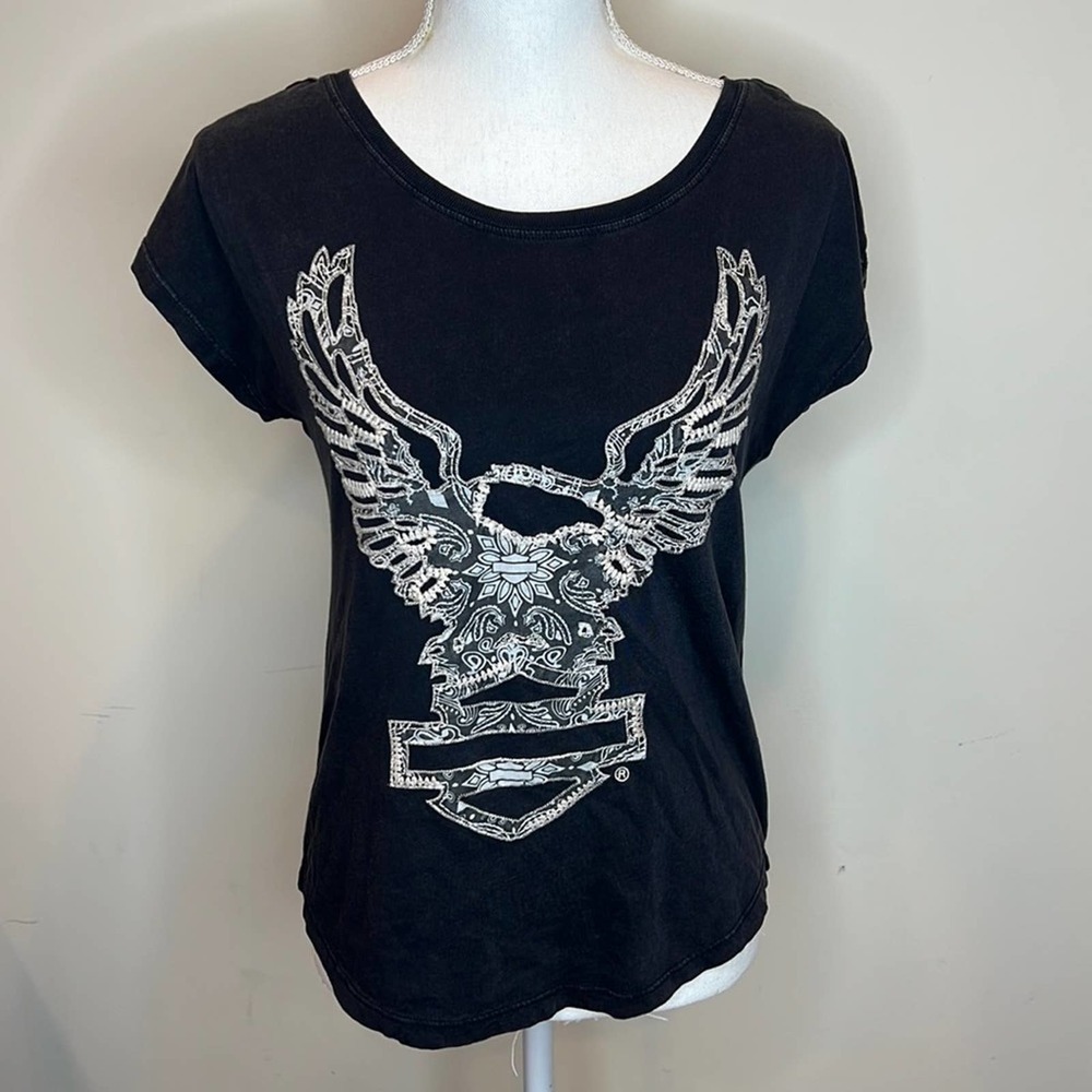 Harley Davidson Top Eagle-Shield And Bar Embroidered … - Gem